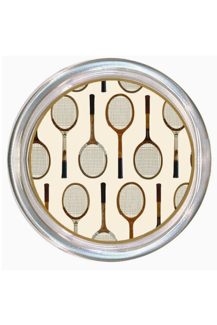 Antique Tennis Racket Pattern Ivory Coaster – The Birds Nest LA